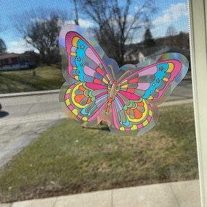 Sun Catcher...throws Rainbows...butterfly...rainbow Window Film ...