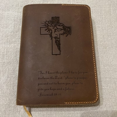 Personalized Leather Cover for Bible KJV , Custom Leather Holy Bible ...