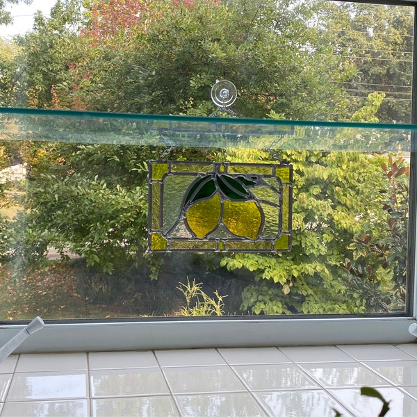 Retro Citrus Fruit Stained Glass Panel - Etsy