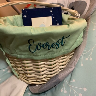 Personalized Light Green Easter Basket With Liner, Easter Baskets ...