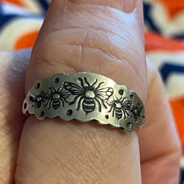 Bee Ring Nature Ring Save the Bees Sterling Silver Bee Ring Silver ...