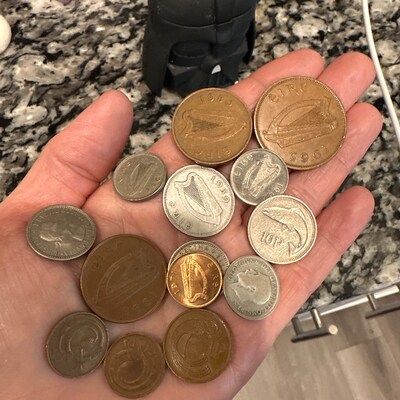 Authentic Lucky Irish Wedding Coins A Sixpence and A Penny in A Plush ...