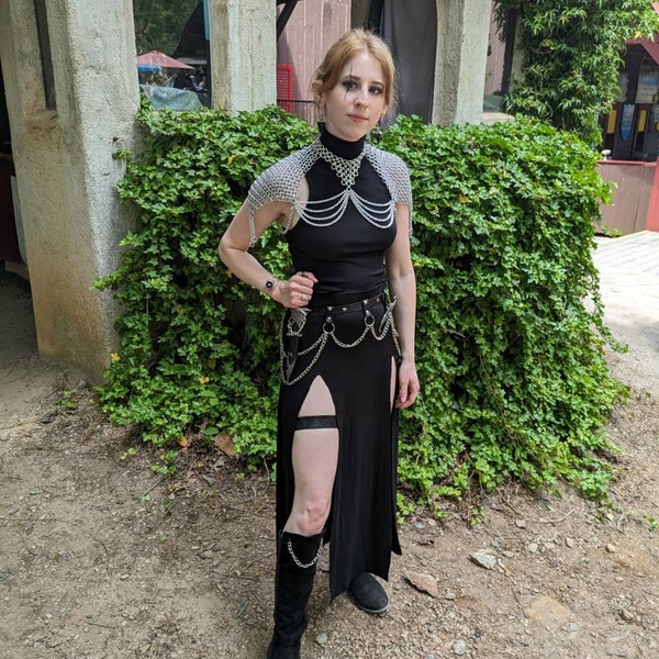 Chainmail Shoulder Collar Jewelry With Small Chain Layers Aluminum Jump ...