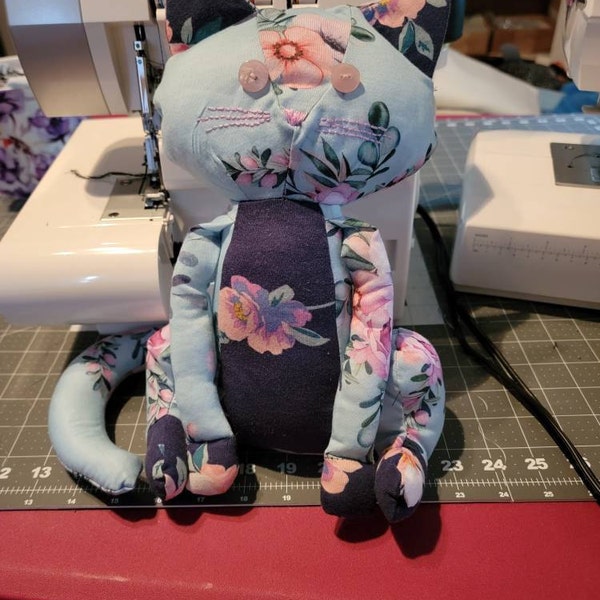 Cat Softie PDF Sewing Pattern, Scrappy Paws Stuffed Animal Pattern ...