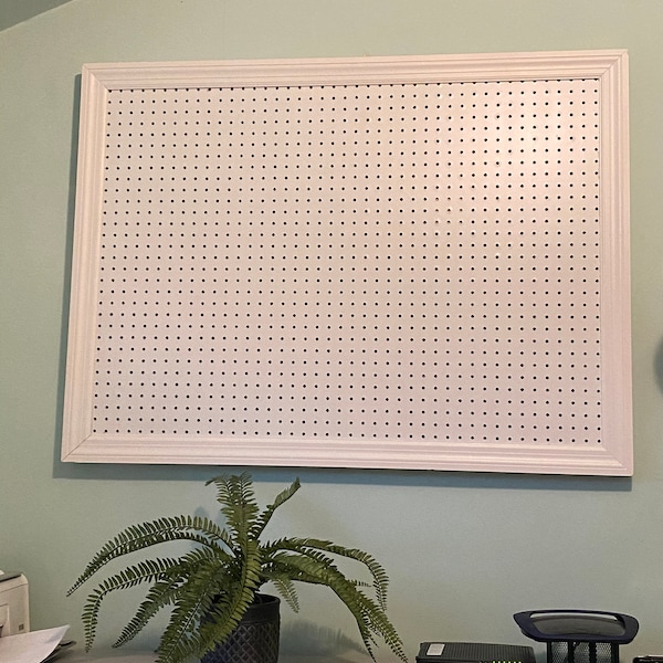 44" X 35" Beautiful Framed Pegboard | Peg Board Organizer | Craft Room ...