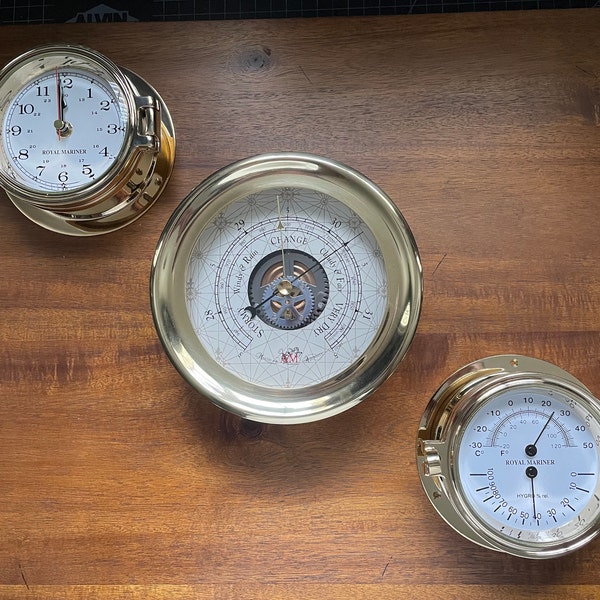 3lb 1.4kg Tide Clock Barometer FREE Shipping 116 Mm 4.56in Brass Tide ...