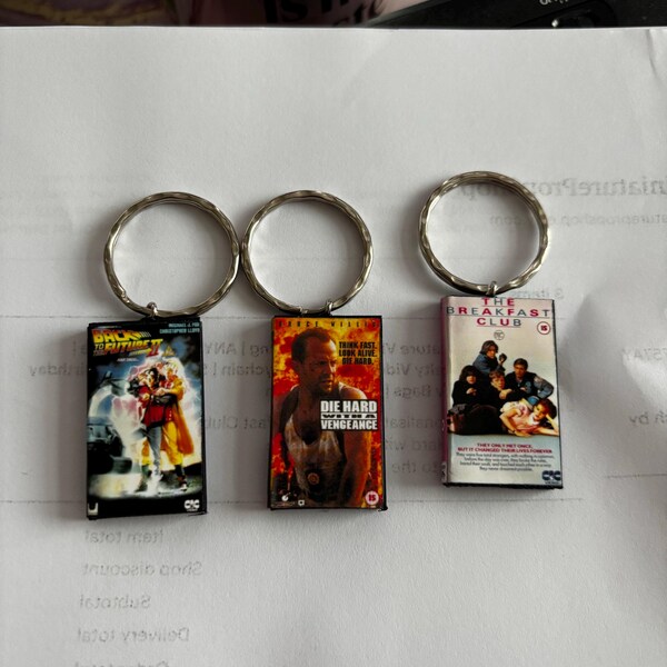 Miniature VHS Movie Keyring | ANY Movie You Like | Novelty 80s Film ...