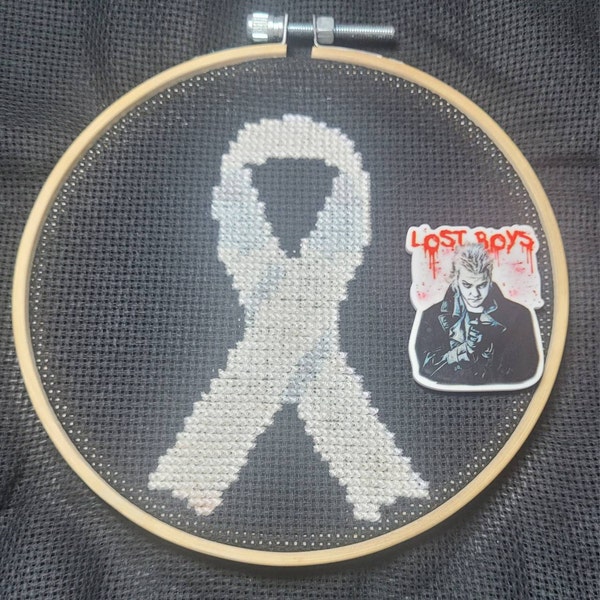 Colon Cancer Ribbon Cross Stitch Pattern - Cancer Fundraiser & Easy ...
