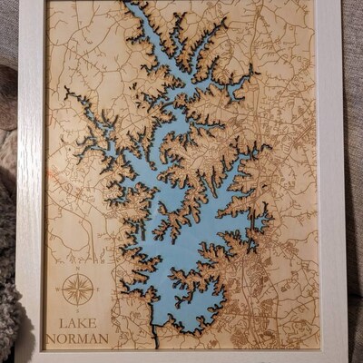 Custom Wood Engraved Lake Map - Etsy