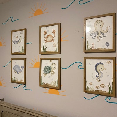 Under the Sea Nursery Prints, Nautical Ocean Animal Posters, Boy ...