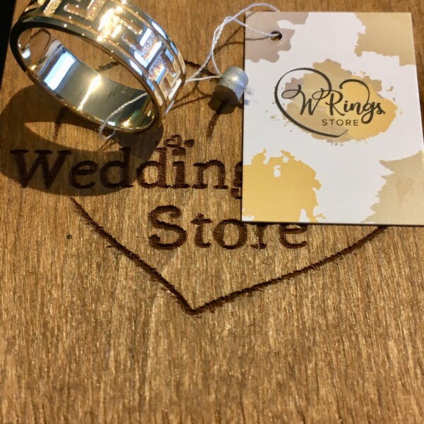 Greek Wedding Band in 14k Yellow Gold, 7mm Greek Wedding Band, Antique ...