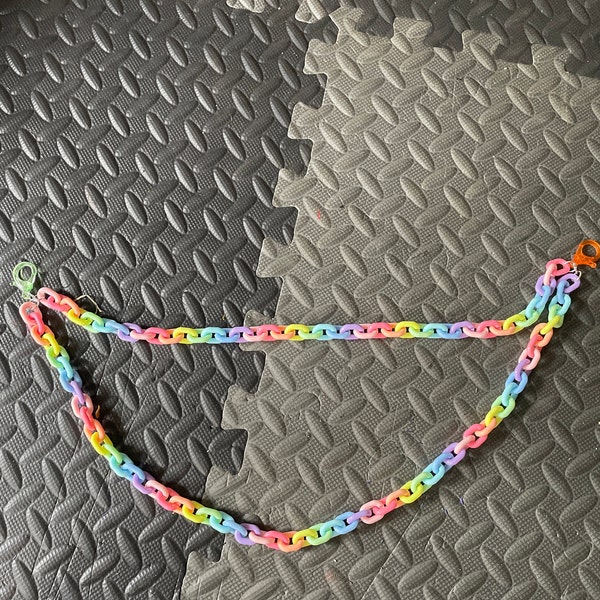 Chunky Pastel Belt Chain - for Decora/ Fairy Kei/ Pride/ Kandi ...