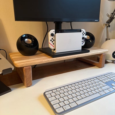 Solid Oak Monitor Stand Custom Size / Shelf / Raiser/ Home Office/ Imac ...