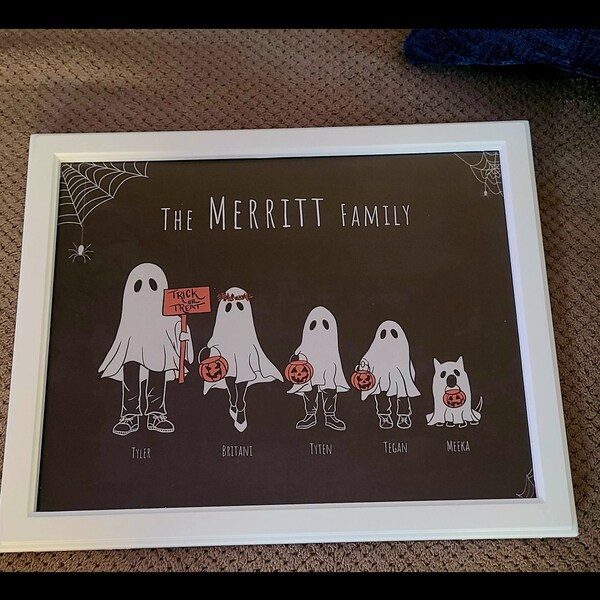 Halloween Family Sign, Personalized Halloween Sign, Ghost Family ...