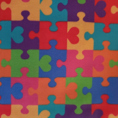 Autism Fabric Puzzle Hearts by Designedbygeeks Autism Rainbow Puzzle ...