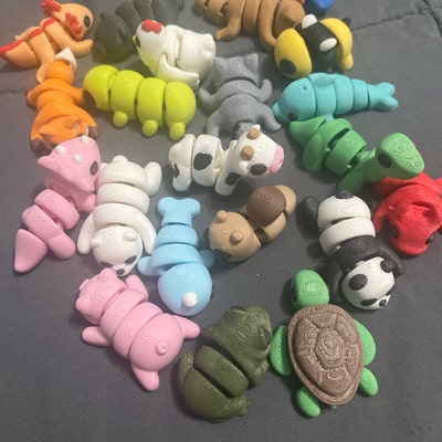 3D Printed Articulated Mini Creatures Fidget Animal Baby Animals - Etsy
