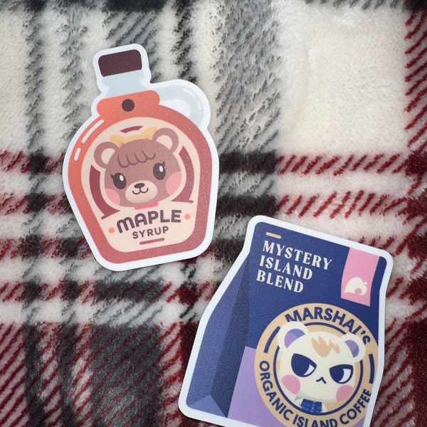 Animal Crossing Vinyl Sticker - Marshal Coffee, Maple Syrup, Coco ...