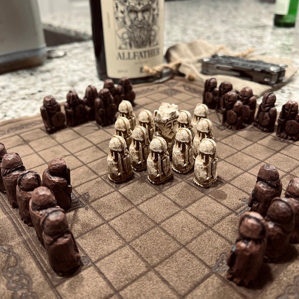 Hnefatafl Board Game. Swedish Falk Art Custom Chess Set Game. Viking ...