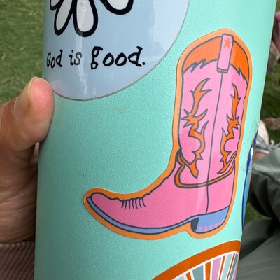Pink Cowboy Boot Sticker Cute Sticker, Laptop Sticker, Waterproof ...