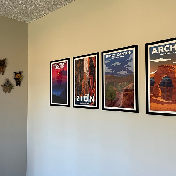 3 Poster Bundle - Any 3 National Park Posters, National Park and Hiking ...