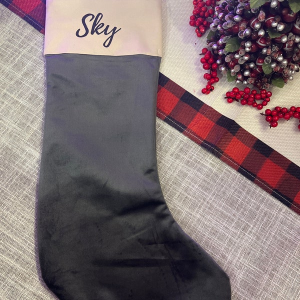 Personalized Velvet Christmas Stocking - Name Christmas Stocking - Name ...
