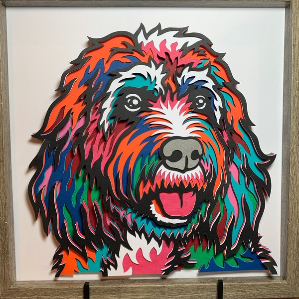 Cockapoo 3D Layer SVG/ Colorful Dog 3D Mandala/ 3D Dog Shadow Box ...