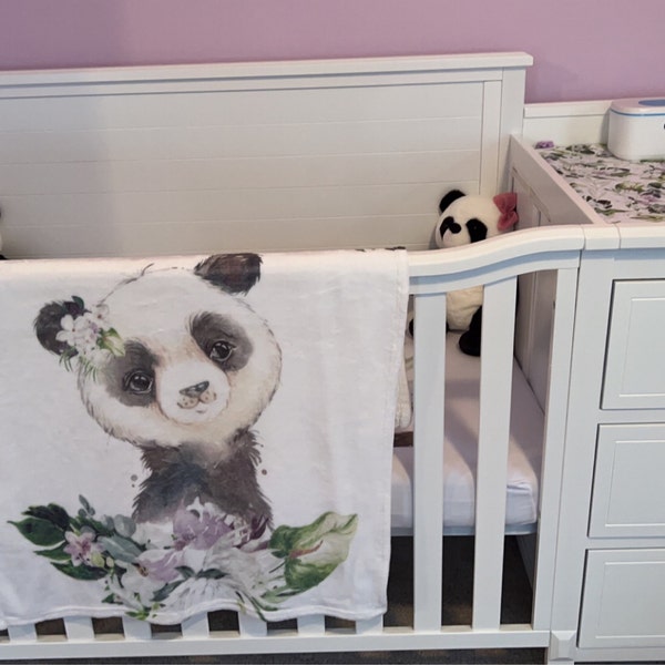 Panda Crib Bedding Set, Baby Girl Crib Bedding, Panda Nursery ...