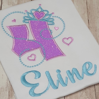 BX Princess Tiara Pearls Numbers Set 0-9 Applique Machine Embroidery ...