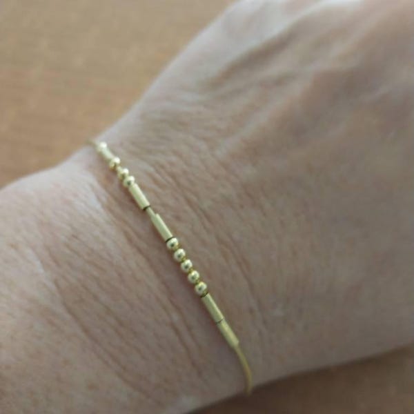 14K Gold Morse Code Bracelet | Hidden Message Jewelry | Custom Name ...