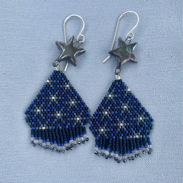 Brick Stitch Earrings PDF Pattern, Winter Christmas Snowflakes Miyuki ...