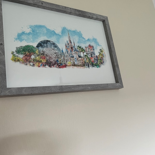 Disney Prints, Walt Disney World Prints, Four Parks Watercolour Print ...