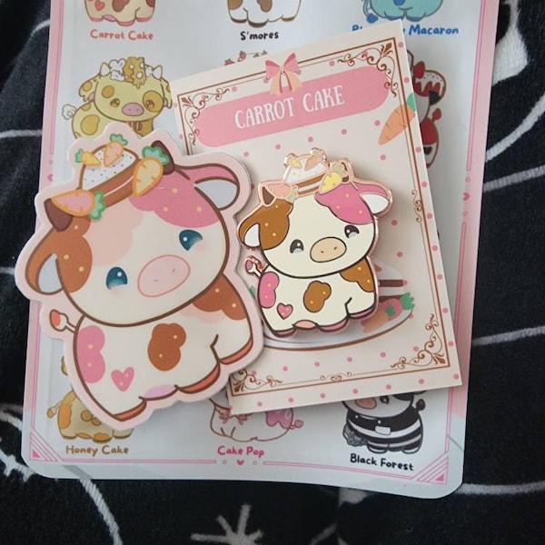 Ice Cream Cow Sticker Set Ver 2, Cute Cow Sticker Bundle, Rainbow Cow ...