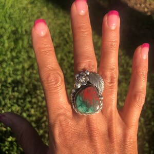 Bluebird Mine Azurite Malachite ring Size 5 Artisan Handmade | Etsy