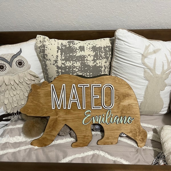 Custom Name Sign | Bear Name Sign | Baby Name Sign | Nursery Room Decor ...