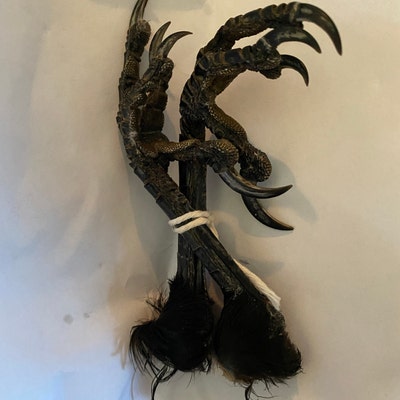 One Pair 2 Crow Feet Foot Talon Claws Taxidermy Fetish Curio Bones Art ...