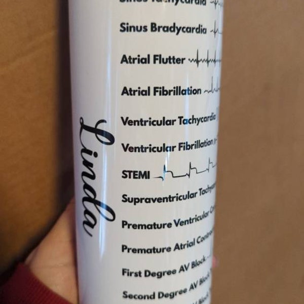 Personalized Cardiology Cardiac EKG ACLS | 20oz Skinny Tumbler | Fun ...