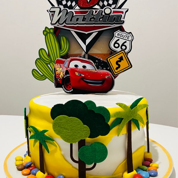 Custom Cars Cake Topper, Birthday Cake Topper, Personalize Age and Name ...