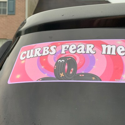 Curbs Fear Me Funny Cute Gen Z Sticker, Bumper Sticker & Magnet - Etsy