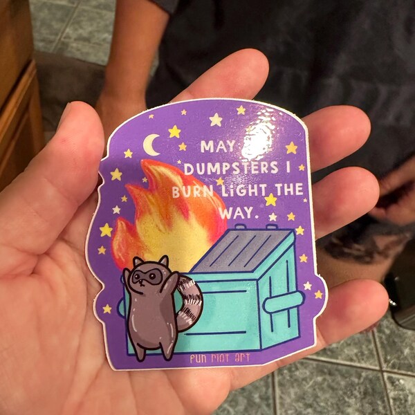 Raccoon Let the Dumpsters I Burn Light the Way Magnet Refrigerator Meme ...