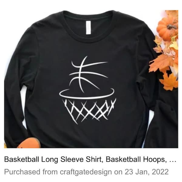 Basketball Long Sleeve Shirt, Basketball Player Tee, Sports Fan Top ...