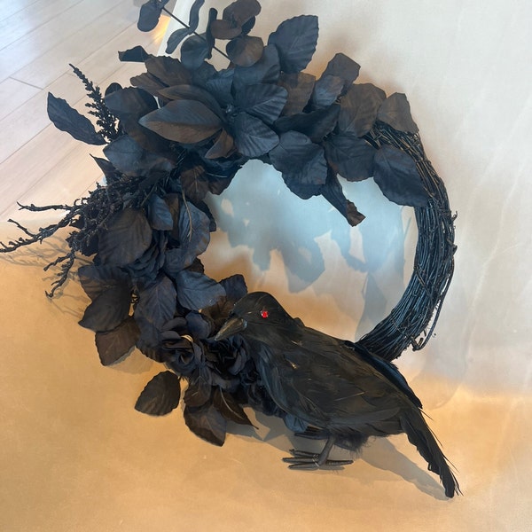 Gothic Victorian Christmas Wreath Red Velvet Bow Valloween Goth Home ...