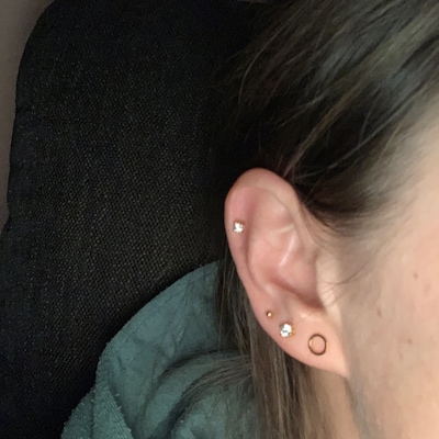 A Pair of Mini Ear Studs Ball Earstuds Sterling Silver 925 - Etsy