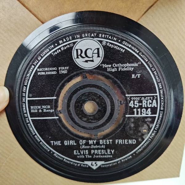 Real Vinyl Record Personalised Label 45rpm - Etsy