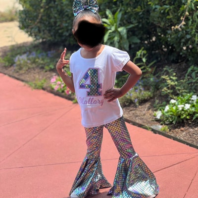Mermaid Birthday Bell Bottom Outfit Set / Mermaid Birthday Number Shirt ...