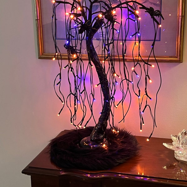 Soft Faux Fur Tree Skirt, Thick Round Shaggy, White, Pink, Purple ...