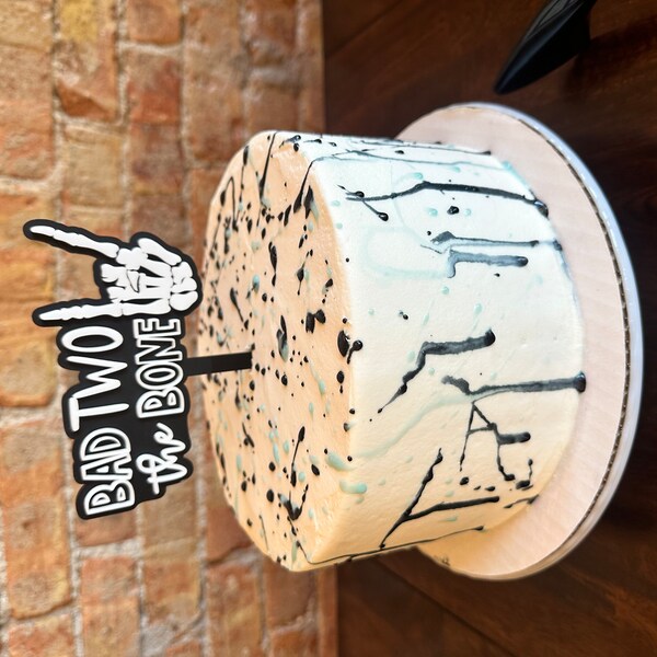 Bad Two the Bone Cake Topper | Birthday Party Decor | 2nd Birthday ...