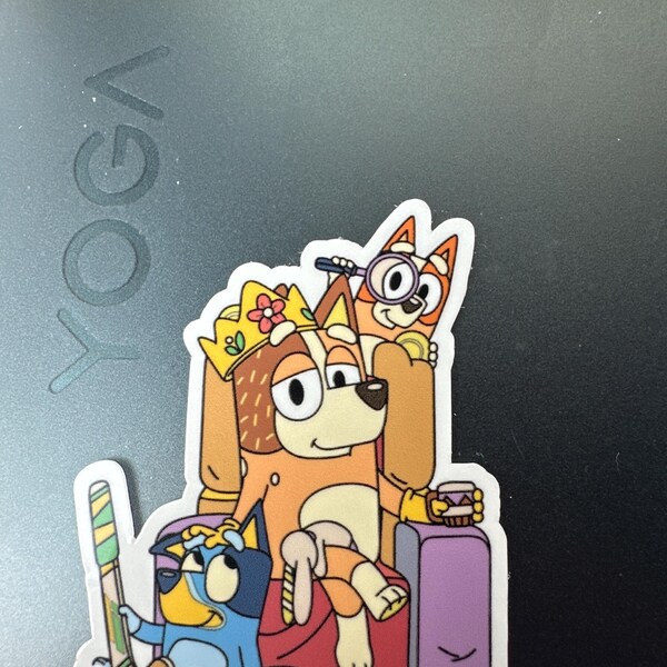 Bluey Friends Holographic Sticker Water Resistant Sticker Water Bottle ...