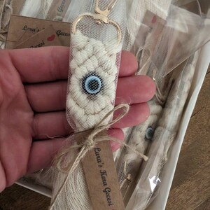 50 Pcs Keychain Boho Macrame Name Key Chain Wedding Favors Personalized Evil Eye for Bridesmaids ...