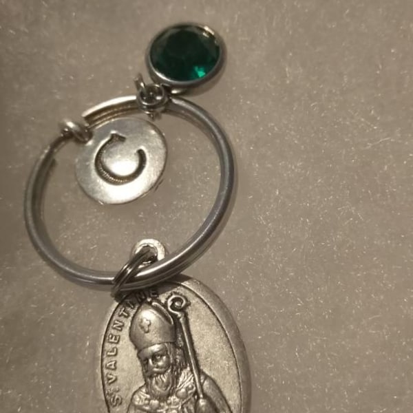 Choose Your Catholic Saint Keychain - Personalized Letter - Crystal ...