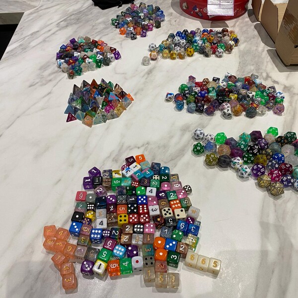 Mystery Bulk Random Dice Scoop | Mixed Dnd Polyhedral Scoop of Dice ...